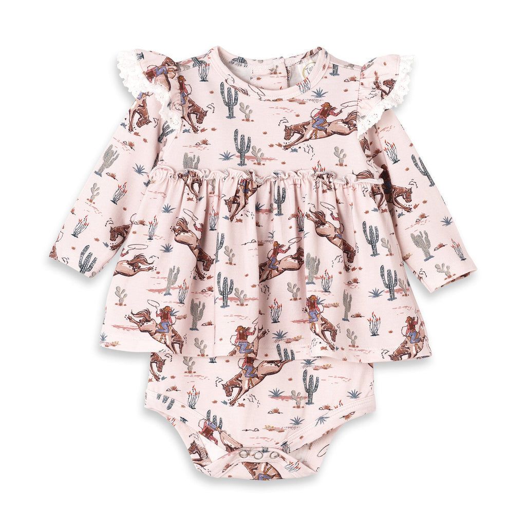Prairie Princess Baby Girl Western Bamboo Skirted Bodysuit – lovelybuys